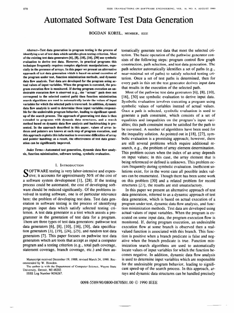 Automated Test Generation | PDF | Mathematical Optimization | Pointer ...