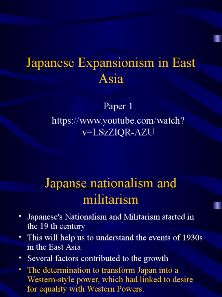 Japanese Expansionism in East Asia: Paper 1 V Lszzlqr-Azu | PDF