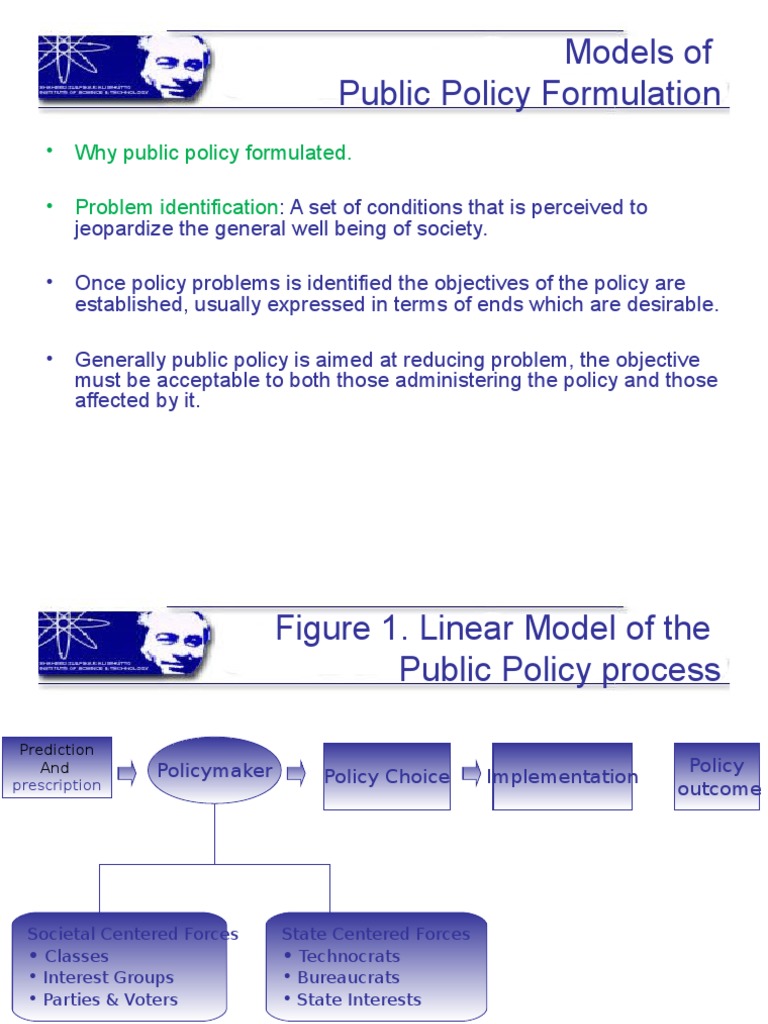 Public Policy Formulation Models Explained | PDF | Policy | Evaluation