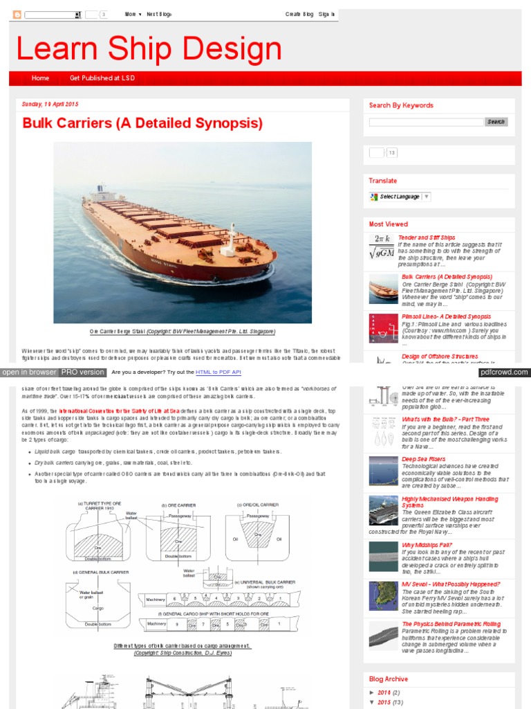 Bulk Carriers Types | Tonnage | Ships