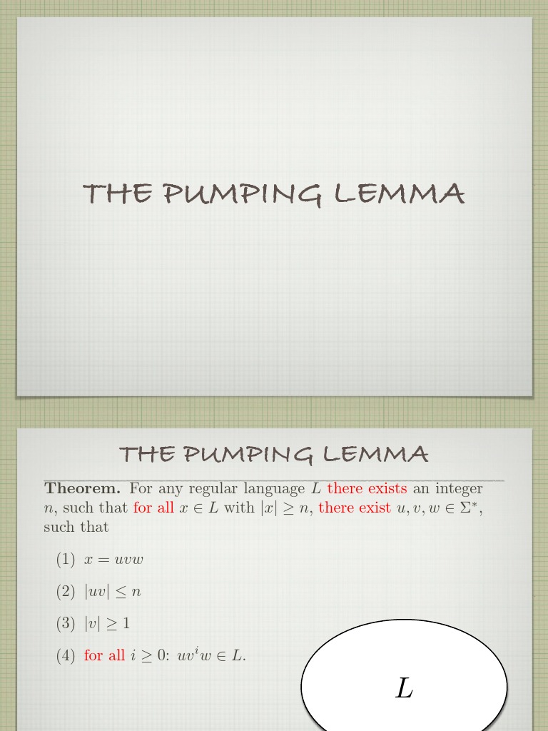 Pumping Lemma | PDF | Metalogic | Number Theory