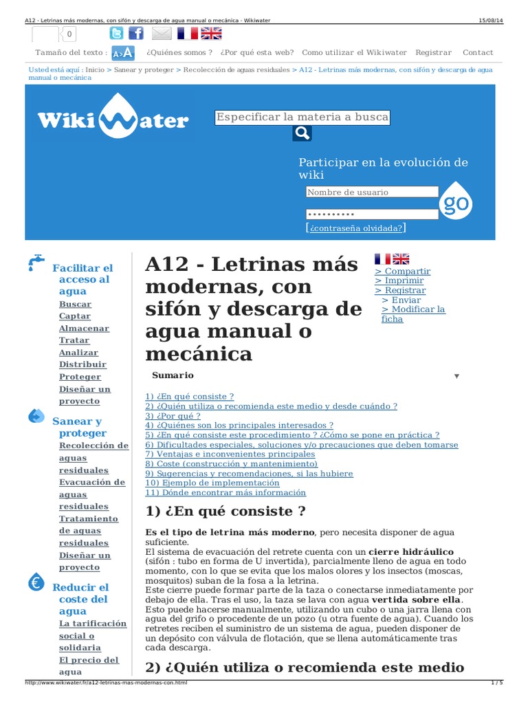 A12 - Letrinas Más Modernas Con Sifón y Descarga de Agua Ma | PDF ...