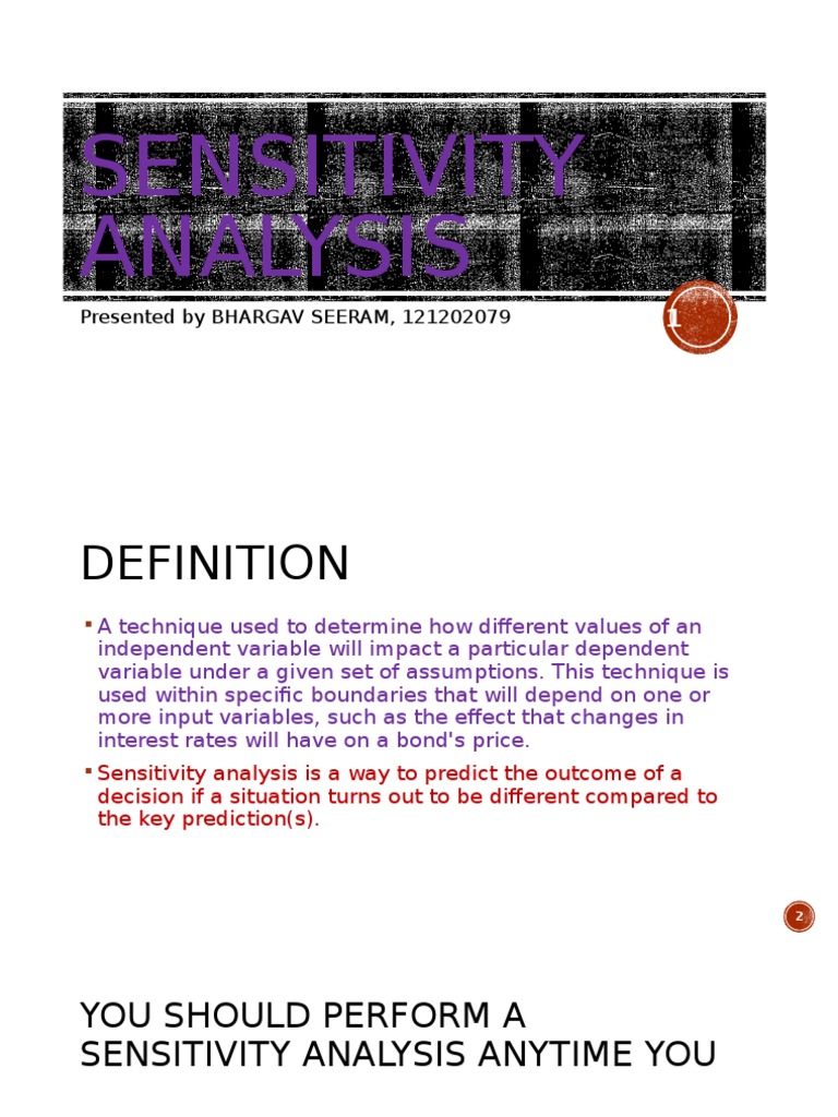Sensitivity Analysis Techniques | PDF | Sensitivity Analysis ...