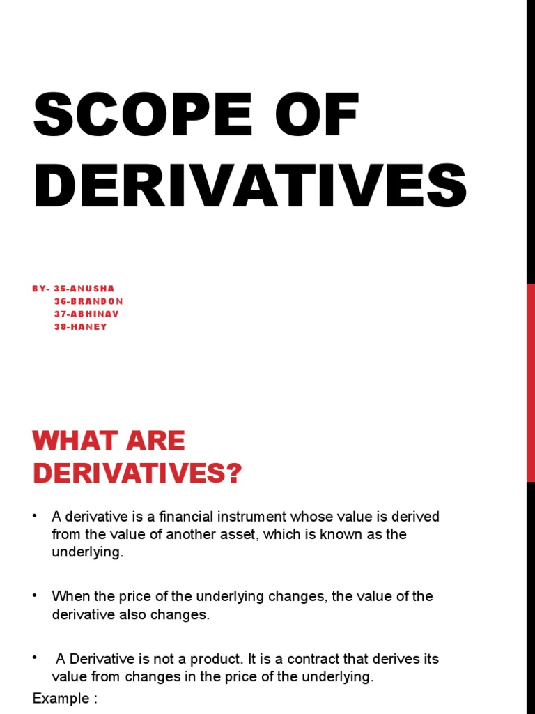 Scope and Impact of Financial Derivatives | PDF | Derivative (Finance ...