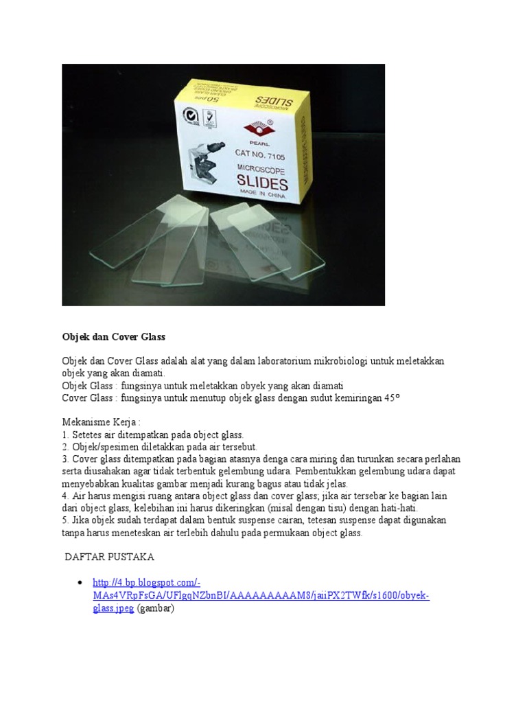 Objek Dan Cover Glass | PDF