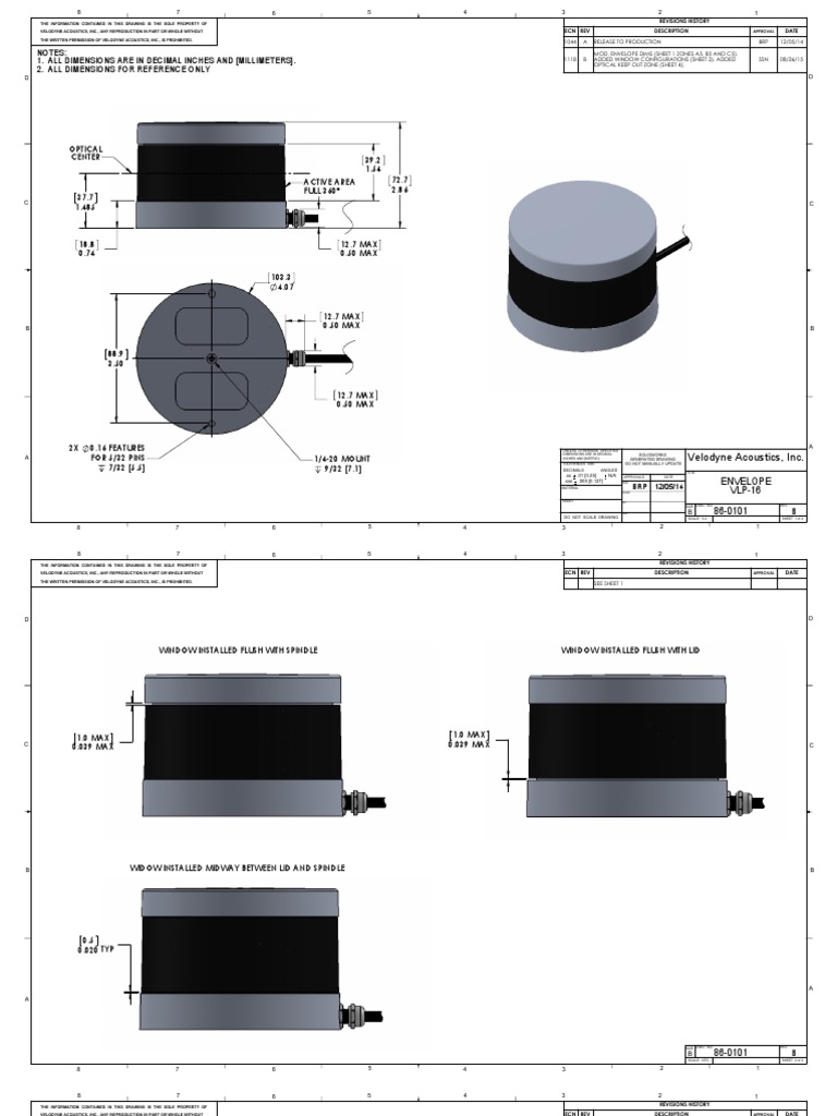 Velodyne Acoustics Lidar Envelope Drawing | PDF | Optics ...