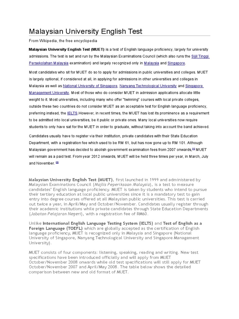 Malaysian University English Test | PDF | Schools | Educational ...
