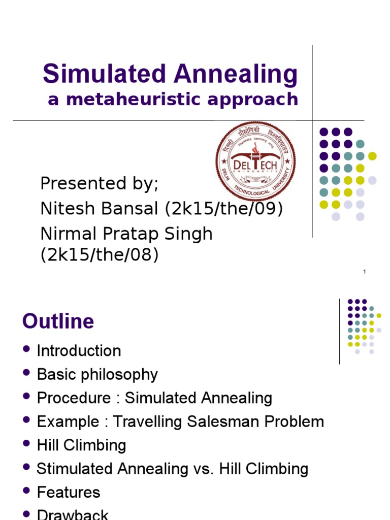 Simulated Annealing PPT | Mathematical Optimization | Mathematical And ...