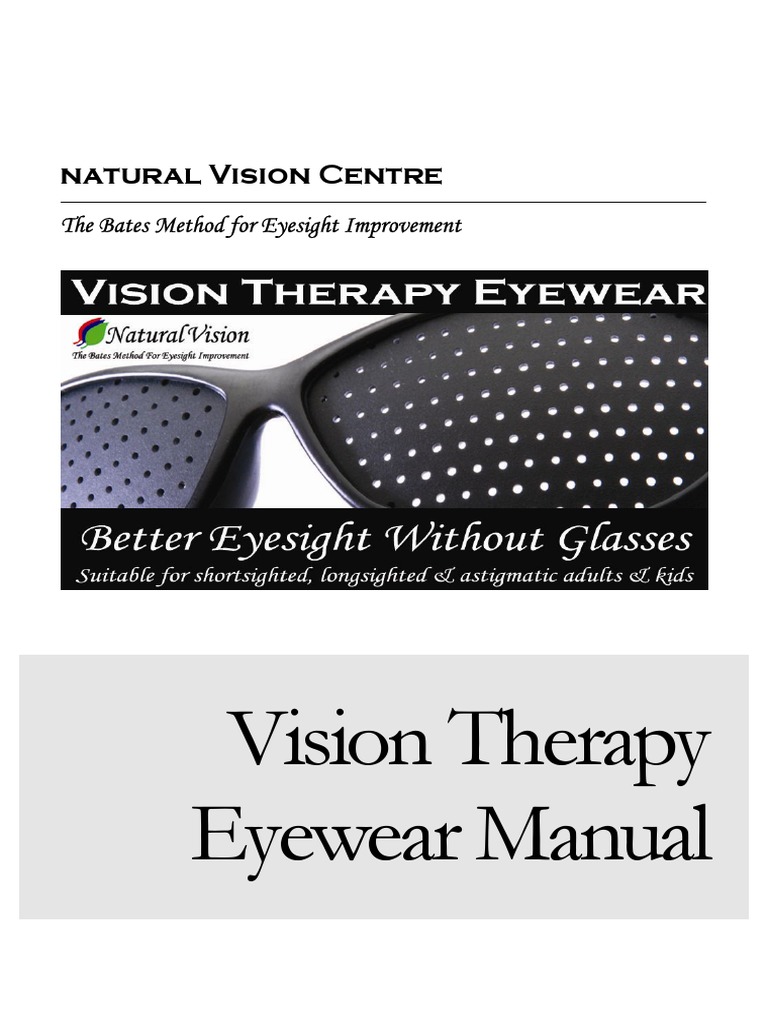 Vision Therapy Eyewear Manual | PDF | Business | Wellness
