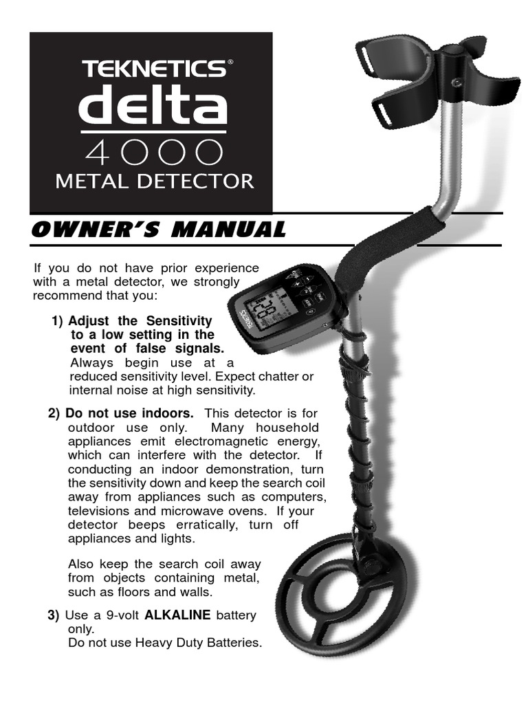 Delta 4000 Instruction Manual | PDF | Metal Detector | Electromagnetic ...