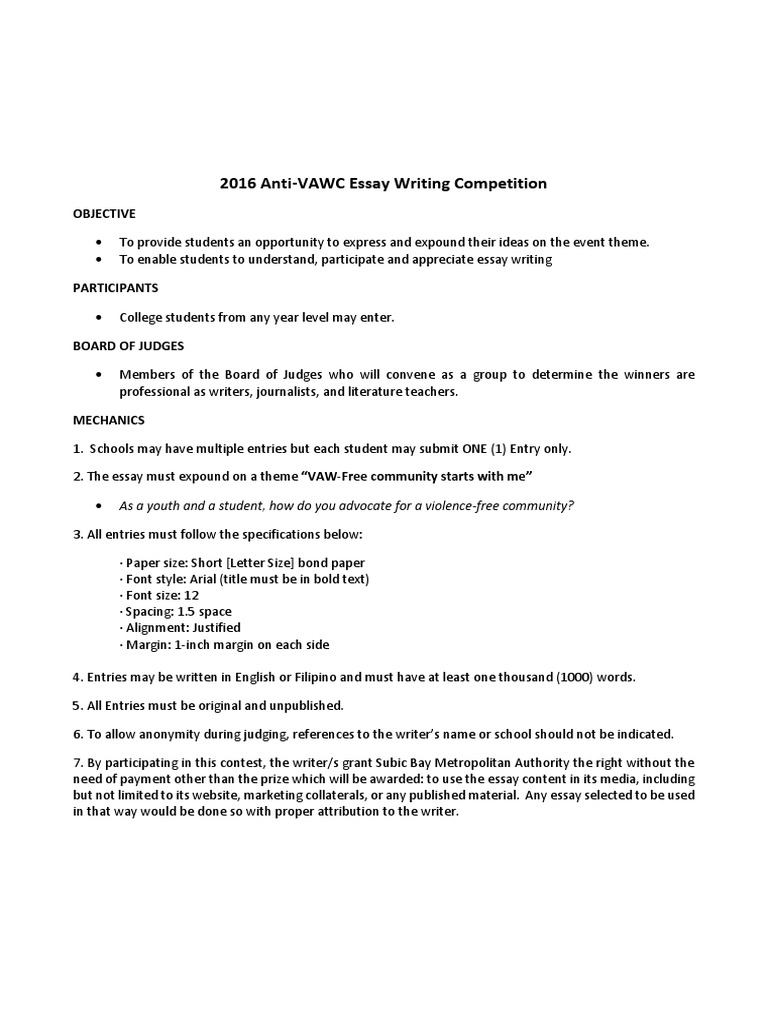 Vawc Essay Writing Mechanics | PDF | Essays | Semiotics