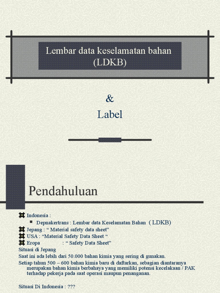 Lembar Data Keselamatan Bahan (LDKB) | PDF | Prevention | Physical Sciences