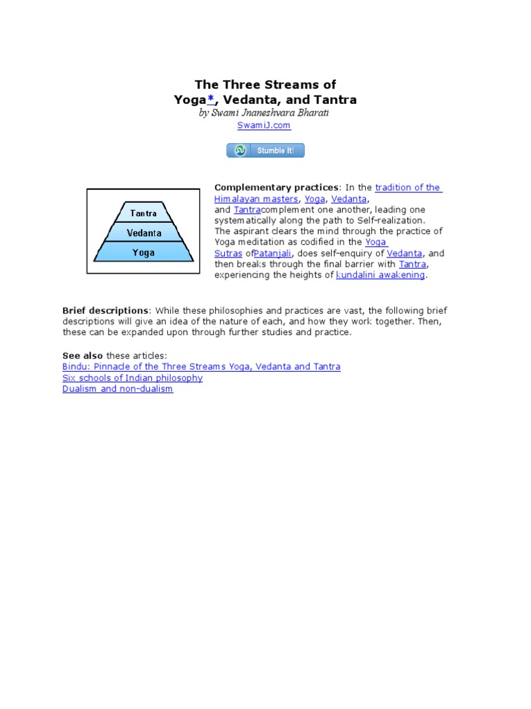 The Three Streams of Yoga Vedanda and Tantra | PDF | Yoga Sutras Of ...