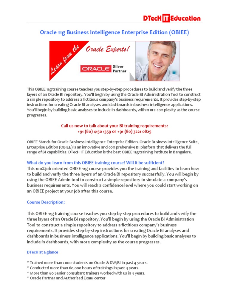 Oracle 11g Business Intelligence Enterprise Edition (OBIEE) | PDF | Data Warehouse | Information ...