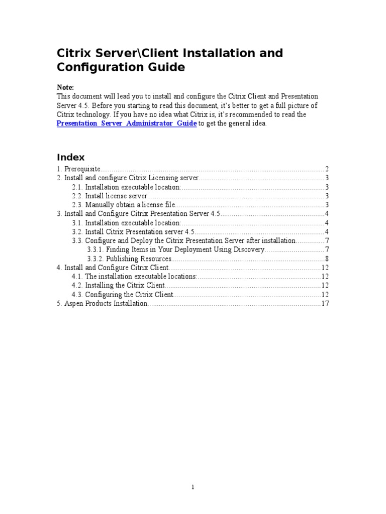 Citrix Installation - Configuration Guide | PDF | Command Line Interface | Citrix Systems