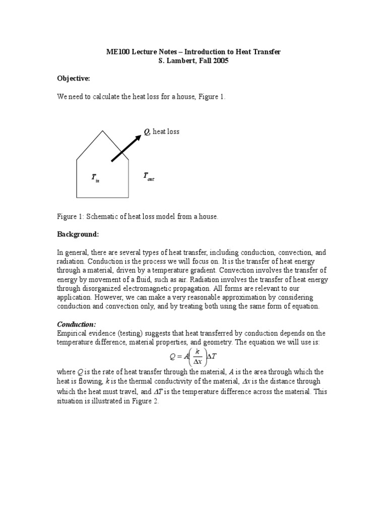 ME100 Heat Transfer Lecture Notes 1 R1 | PDF | Thermal Conduction ...