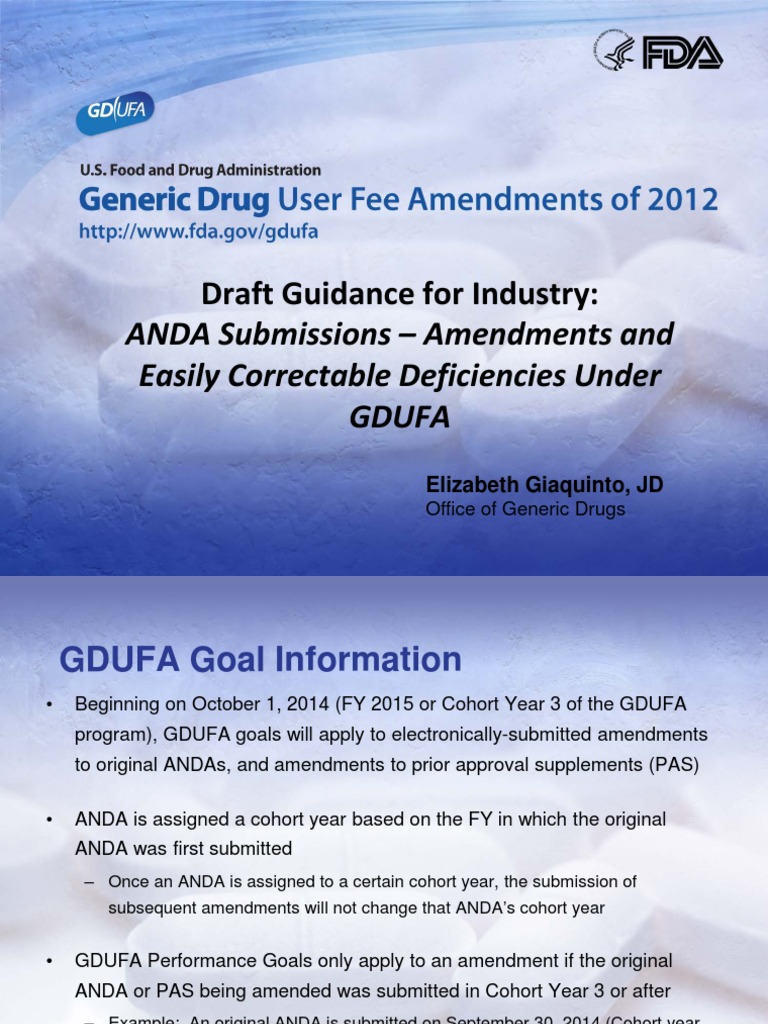 Webinar - Amendments and Easily Correctable Deficiencies Under GDUFA ...