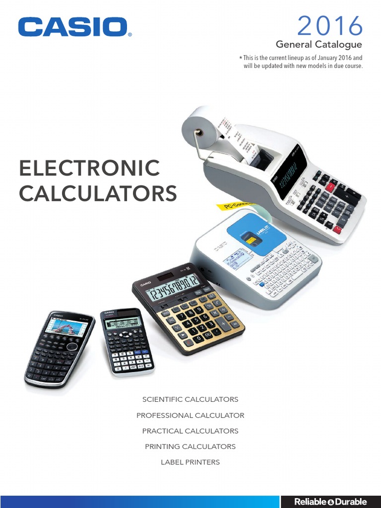 Electronic Calculators: General Catalogue | PDF | Calculator | Equations