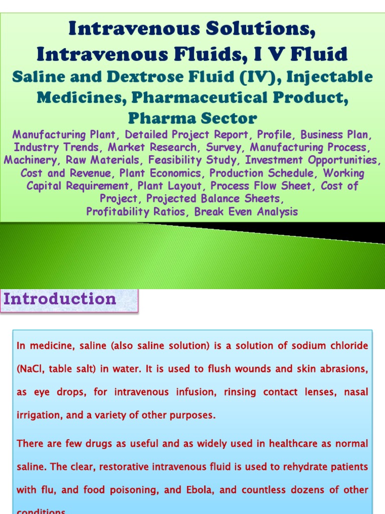 Intravenous Solutions, Intravenous Fluids, I V Fluid, Saline and ...