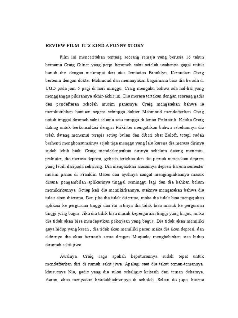 Review Film It's Kind of A Funny Story | PDF