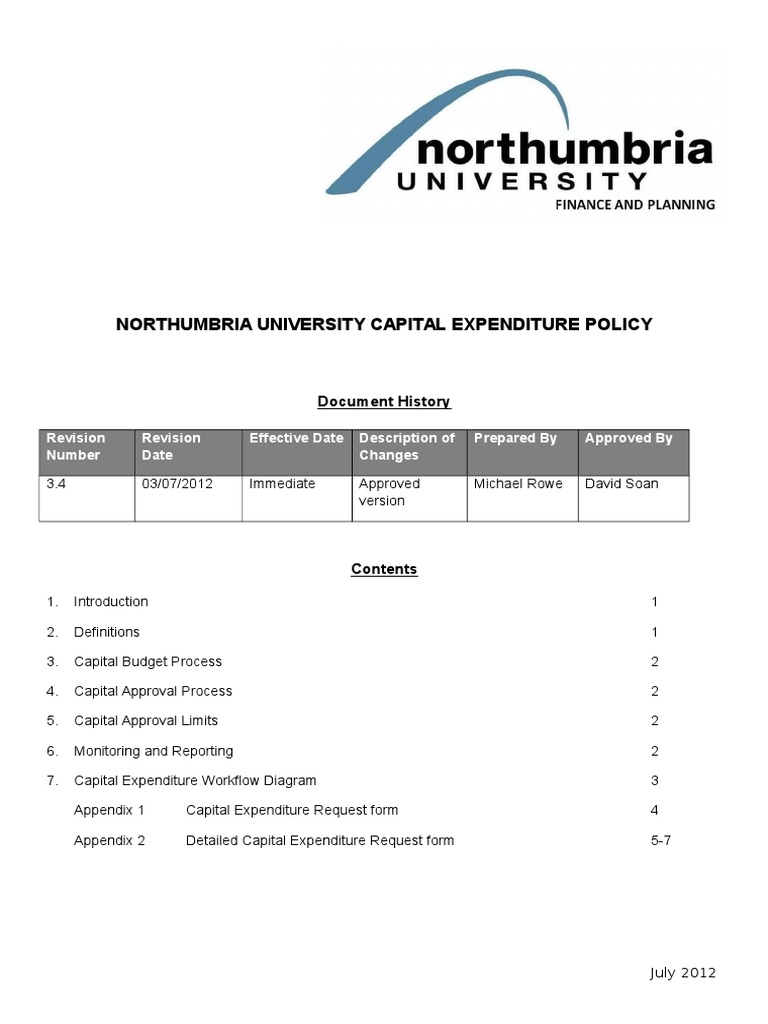 Capex policy.doc | Capital Expenditure | Budget