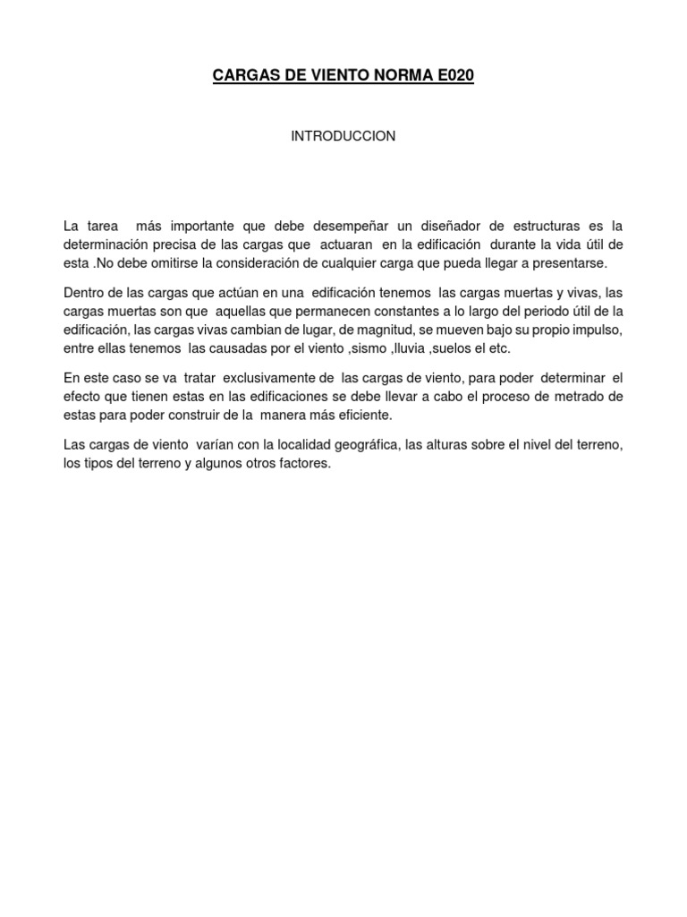 Cargas de Viento E020 Norma Peru | PDF | Velocidad del viento | Barlovento y sotavento