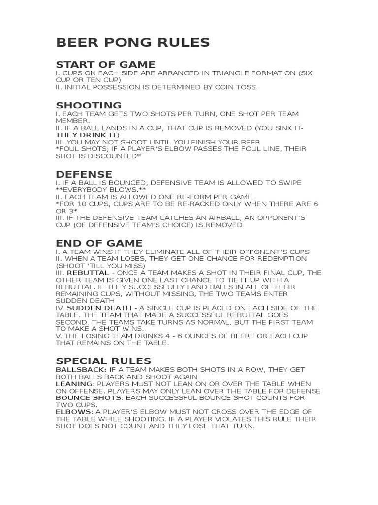 Drinking Game Rules | PDF