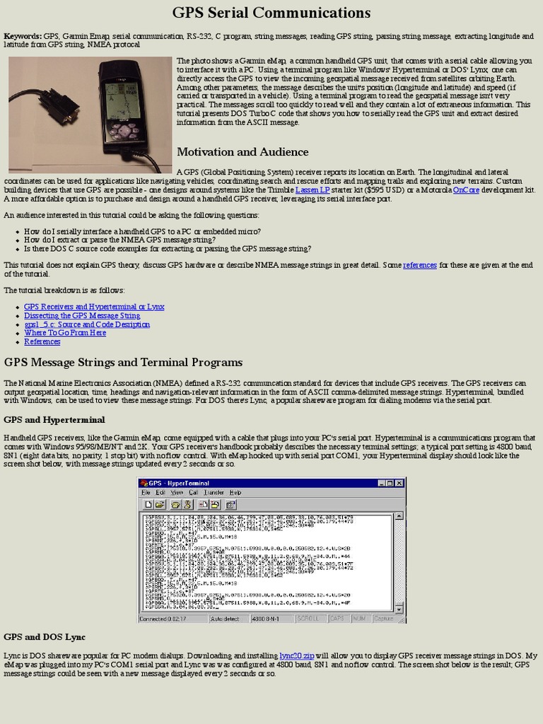 GPS Serial Communications | PDF | Global Positioning System | C ...