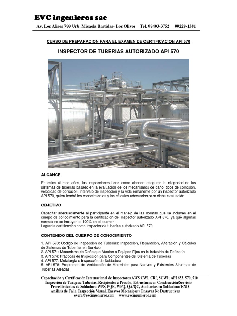 Curso API 570 | Ingeniería | Ciencia