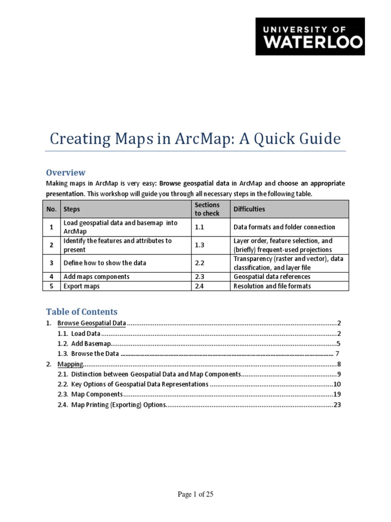 Creating Maps in Arcmap: A Quick Guide | PDF | Graphics | Computer File
