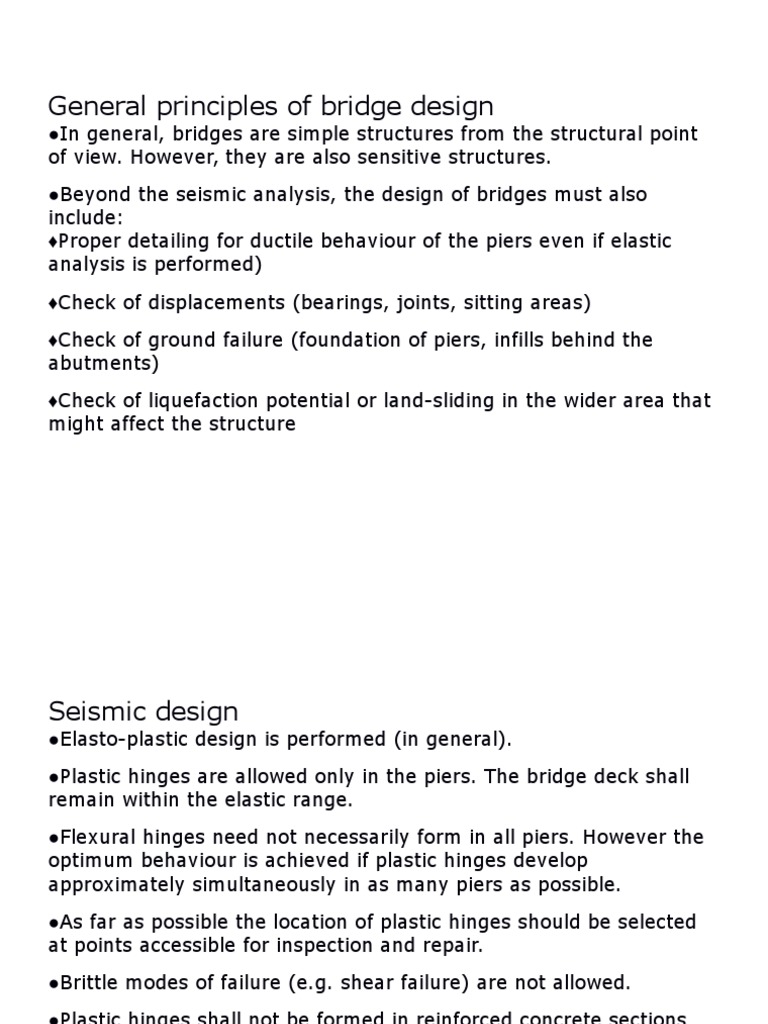 General Principles of Bridge Design | PDF