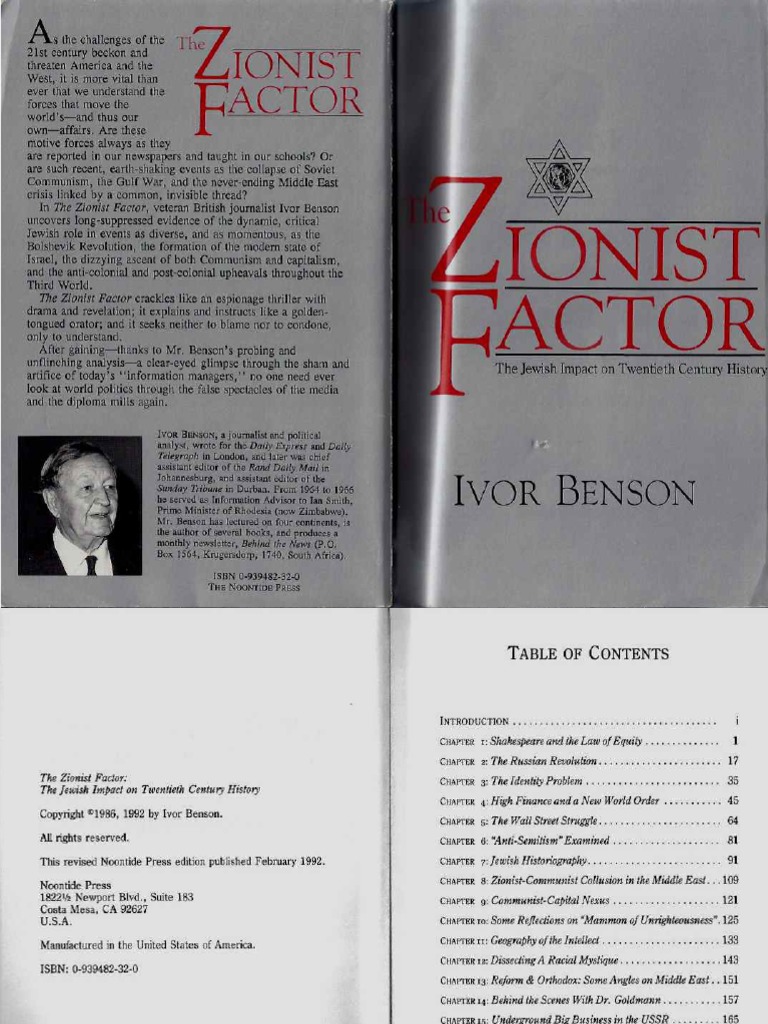 Benson Ivor - The Zionist Factor PDF | PDF