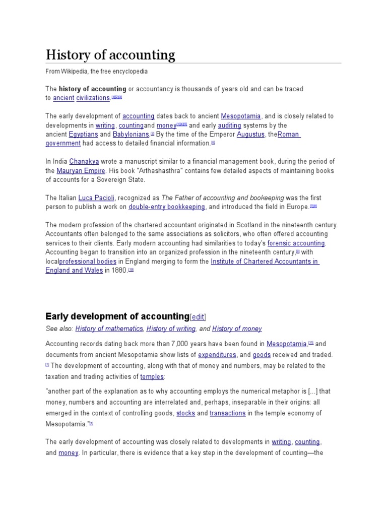 History of Accounting | PDF | Debits And Credits | Bookkeeping