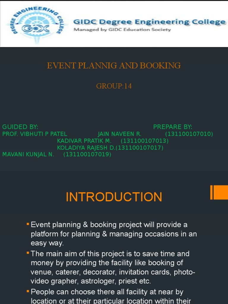 Event Planning & Booking | PDF