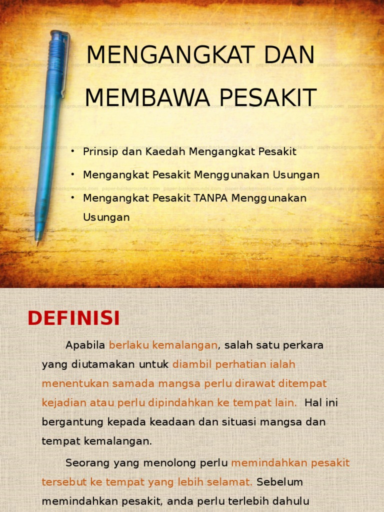 Mengangkat Dan Membawa Pesakit | PDF