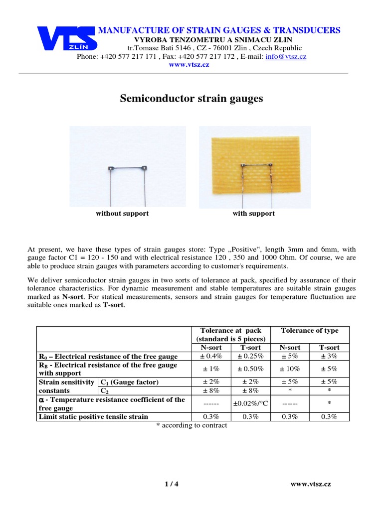 Semiconductor Strain Gauges | PDF