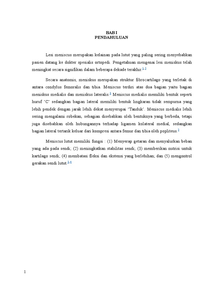 Referat Lesi Meniscus Final | PDF