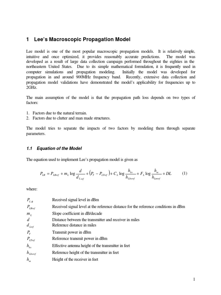 RF Propagation - 06 - Lee Model PDF | PDF | Radio Propagation | Antenna ...