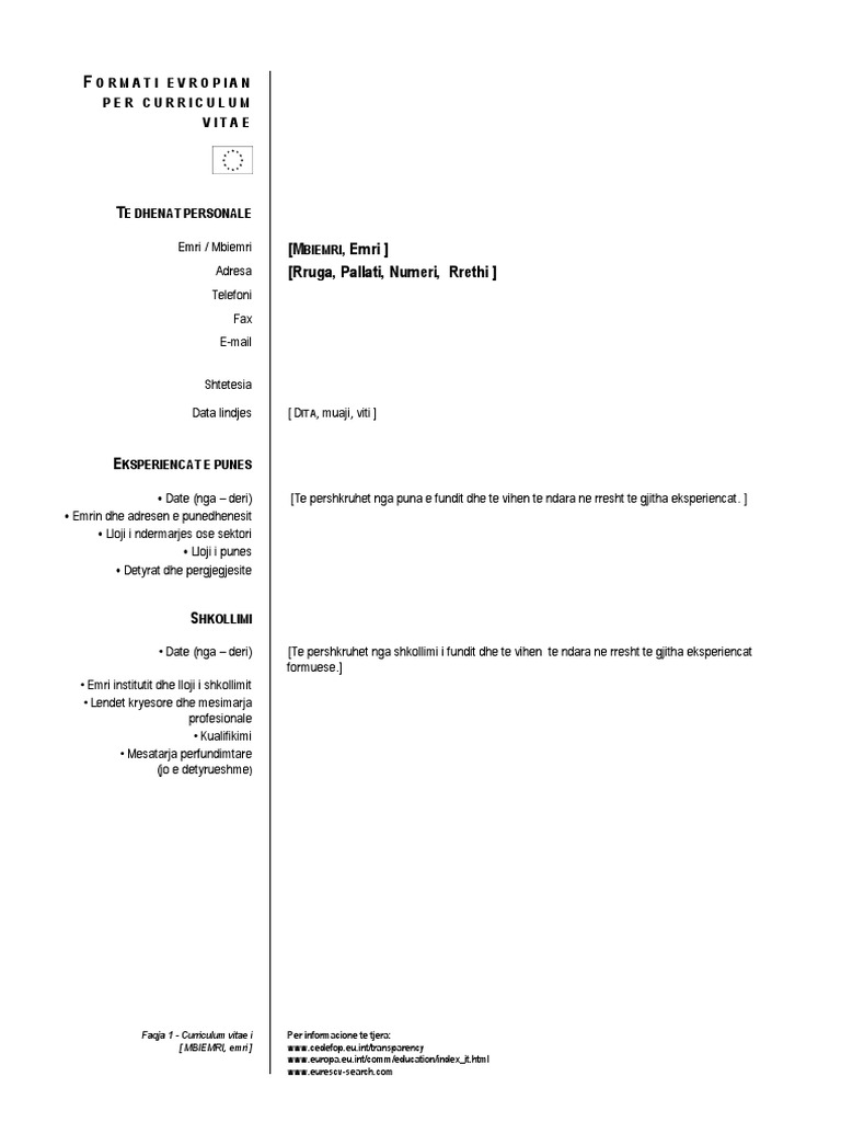 CV Shqip | PDF