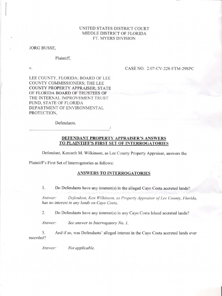 ANSWERS To Interrogatories Under Oath BY DEF. CROOKED KENNETH M ...