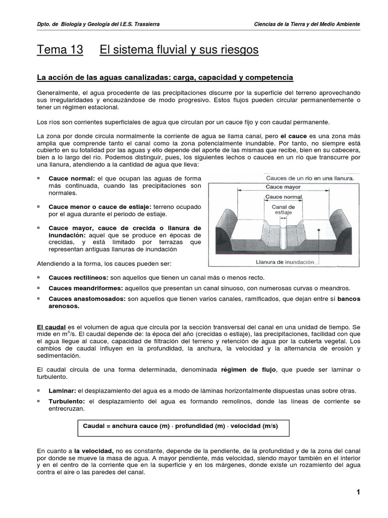 Tema 013 Sistema Fluvial | PDF | Río | Inundar