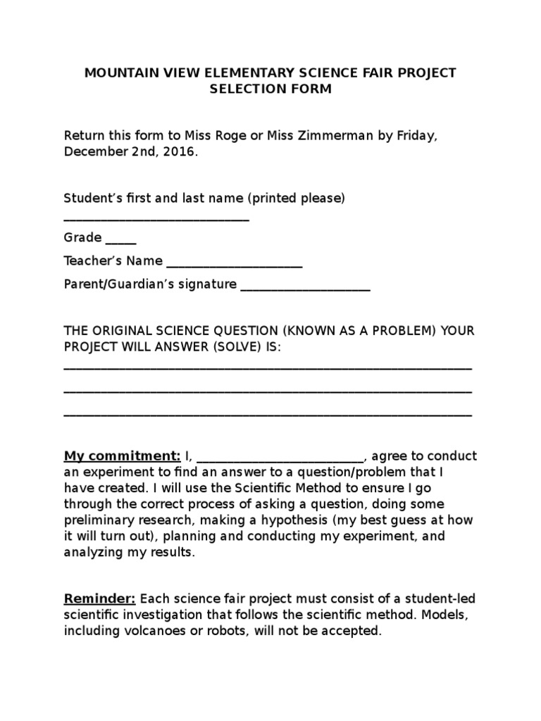 Science Fair Entry | PDF