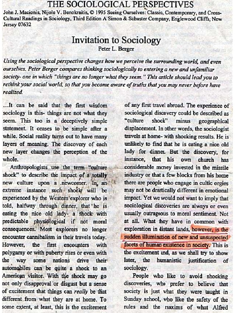 Invitation To Sociology by Peter Berger PDF | PDF