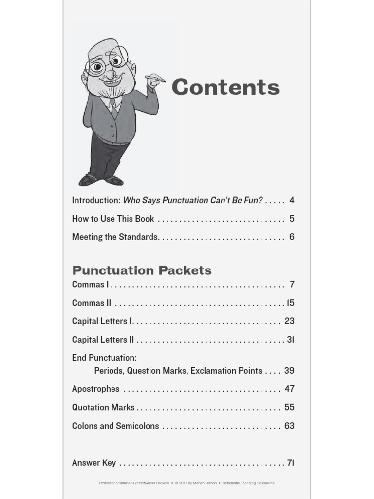 Professor Grammar S Punctuation Packets | PDF