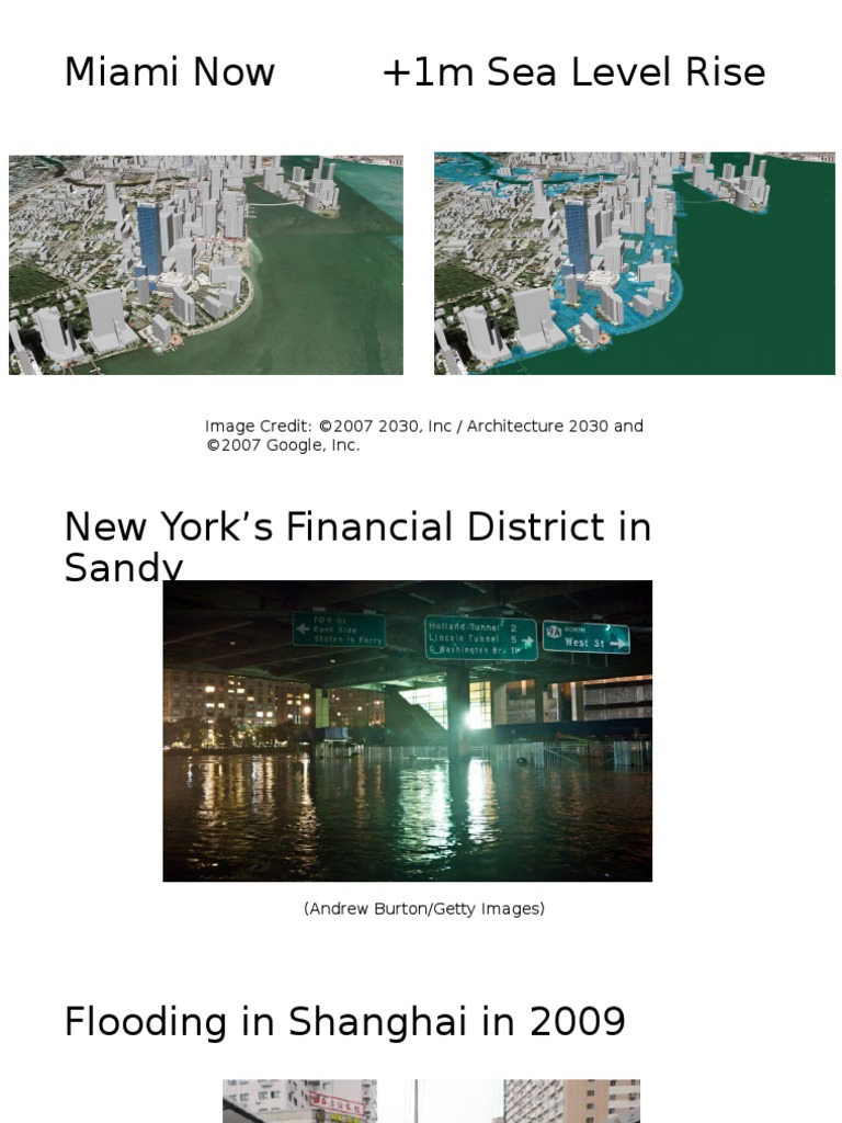Miami Now +1m Sea Level Rise: Image Credit: ©2007 2030, Inc ...
