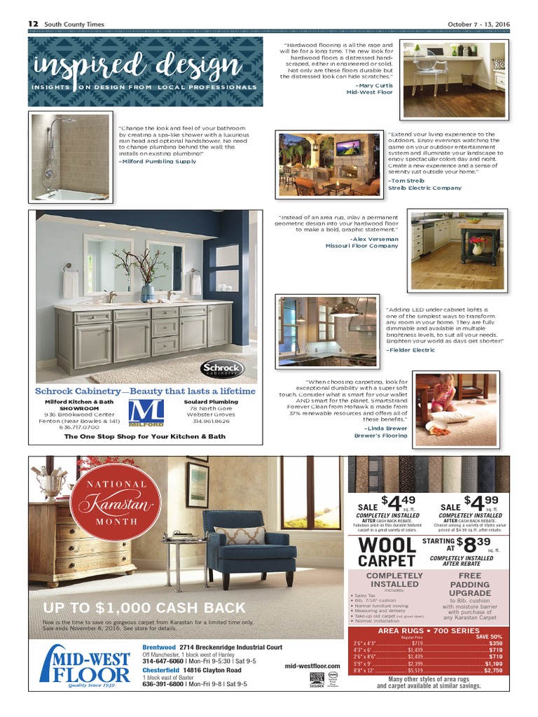 Inspired Design - Fall 2016 SCT | PDF | Carpet | Rebate (Marketing)