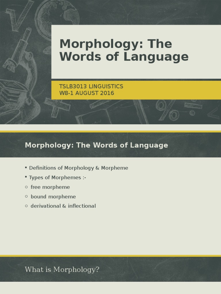 Introduction to Morphology in Linguistics | PDF | Morphology ...