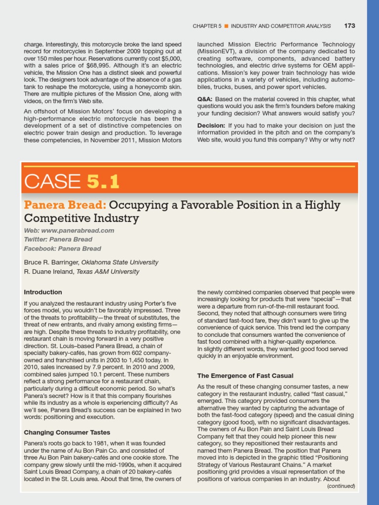 Panera Bread Case Study | PDF | Food And Drink | Restaurant And Catering