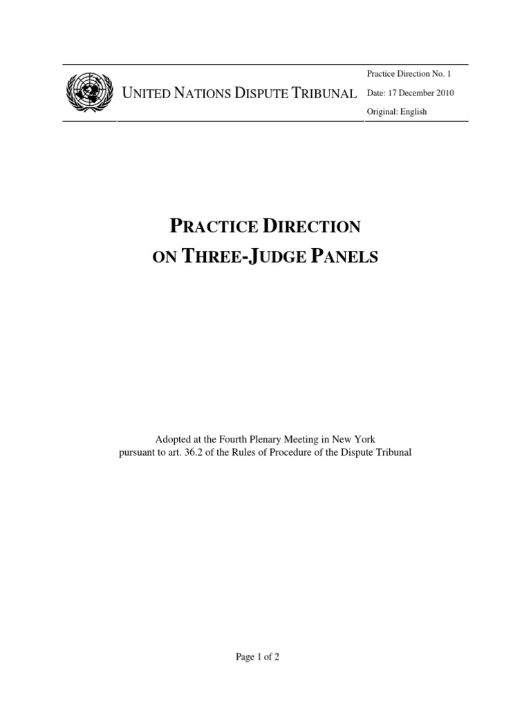 Practice Direction No1 | PDF