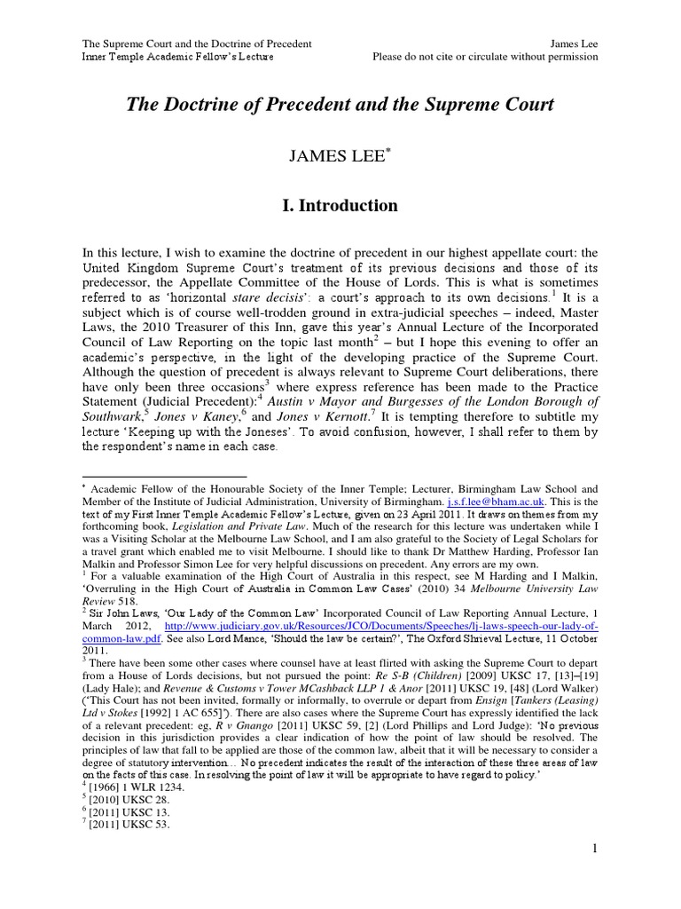 Doctrine of Precedent | Precedent | Public Law